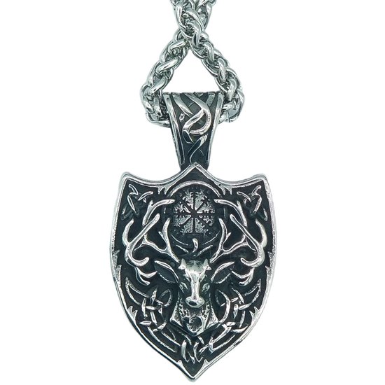 Tesoro Mio Michel - Viking Ketting - Schild Met Helm of Awe Hert ...