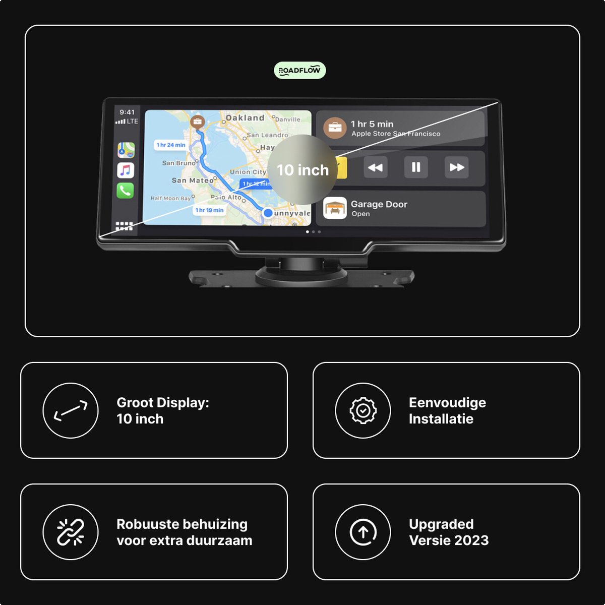 ROADFLOW® HD Navigatiesysteem PRO 2023 - 10 Inch - Apple Carplay - Android Auto - FM... | bol
