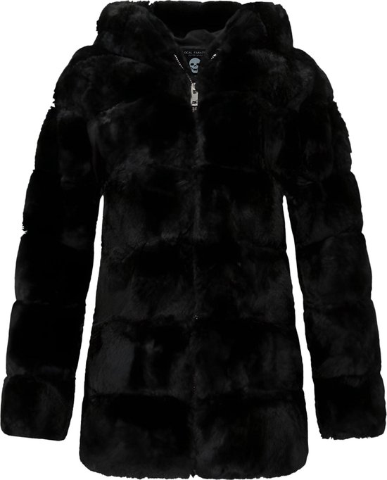 Korte Faux Fur Jas Dames met Rits en Capuchon - Zwart | bol
