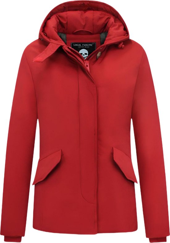 Dames Winterjassen met Capuchon - Gewatteerde Jassen - 5897 - Rode Jas ...