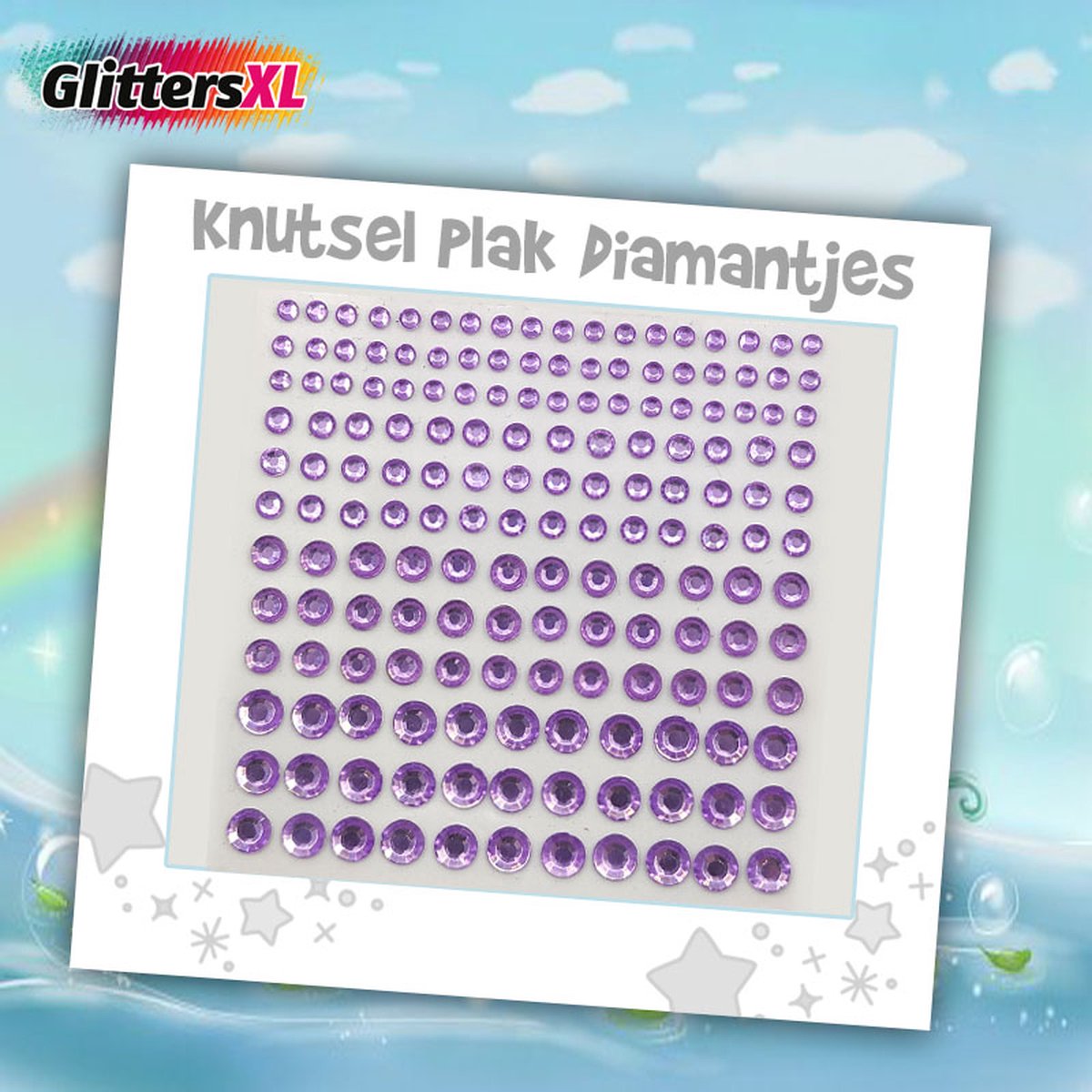 GlittersXL - Knutsel Plak Diamantjes (165 Diamantjes Lila ...