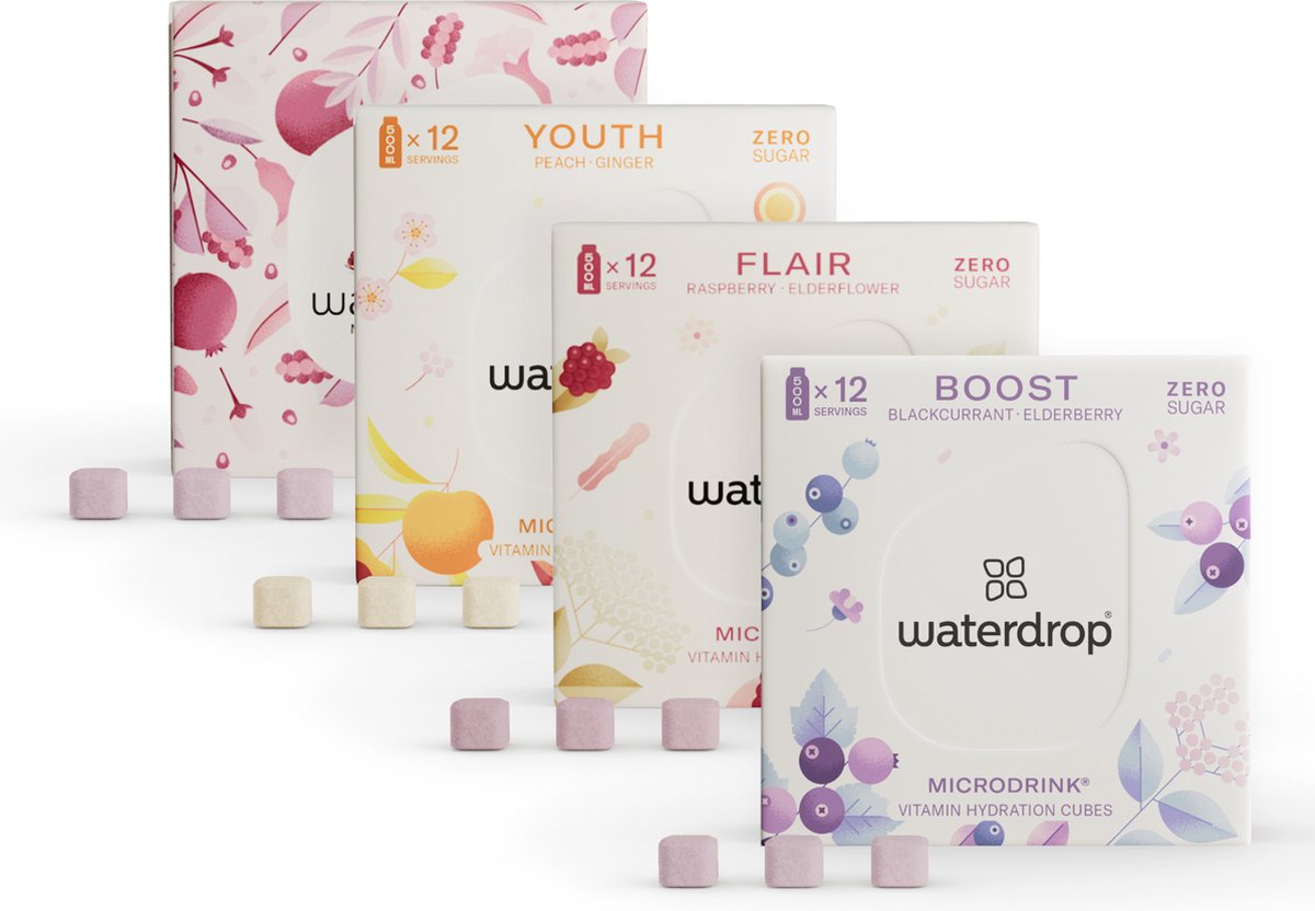waterdrop® Microdrink Bestseller Set FLAIR - 48 bruistabletten - 4 smaken - suikervrije | bol