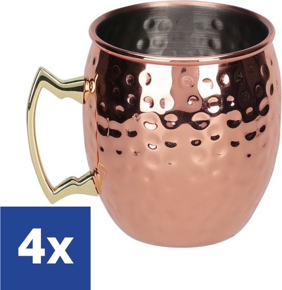 Moscow Mule Beker - Cocktailglas - 500 ml - 4 x bekers | bol.com