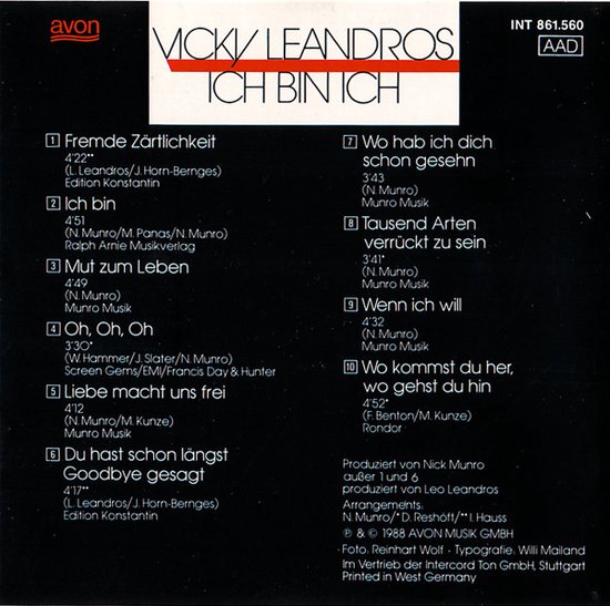 1-CD VICKY LEANDROSS - ICH BIN ICH, 1-CD VICKY LEANDROSS - ICH BIN ICH ...
