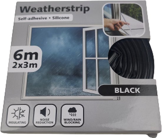Simple Fix Tochtstrip - Zwart - 6m (2x3) - Tochtstrips voor Deuren ...