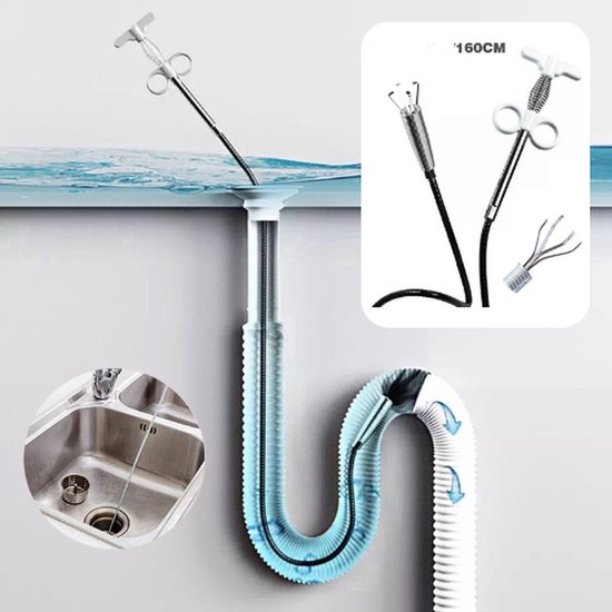 Ontstoppingsveer RVS 160 cm - Afvoer - Ontstopping - Rioolreinigersveer ...