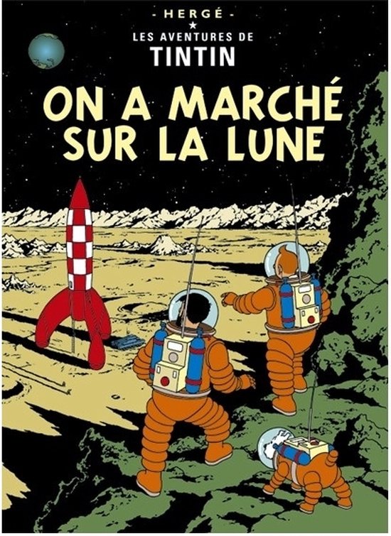 Kuifje Poster van het album Kuifje op de Maan (On a Marché sur la Lune ...