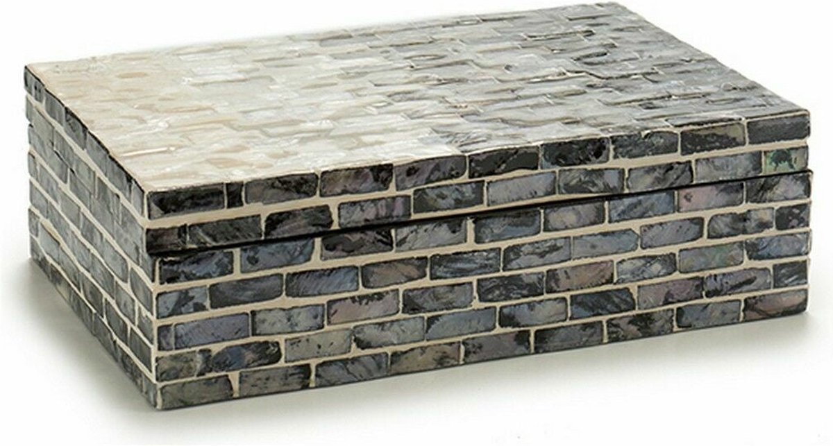 Decoratieve Doos Grijs Parelmoer spaanderplaat 15,2 x 7,2 x 25 cm (4 ...
