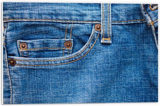 PVC Schuimplaat- Close-up van Broekzak van Jeans - 60x40 cm Foto op PVC ...