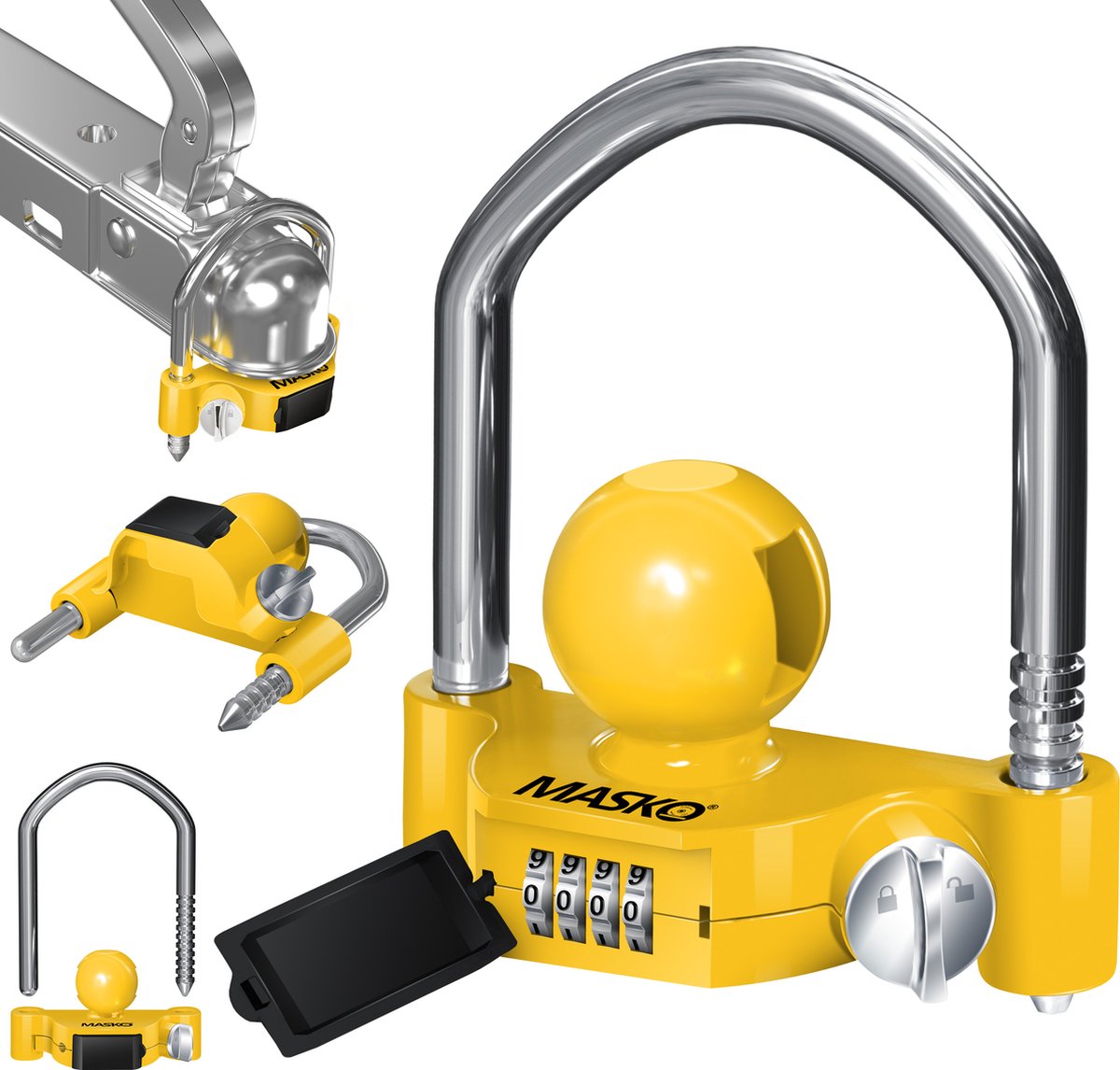 MASKO® Disselslot - Trekhaakslot - Koppelingsslot -Aanhangwagenslot ...