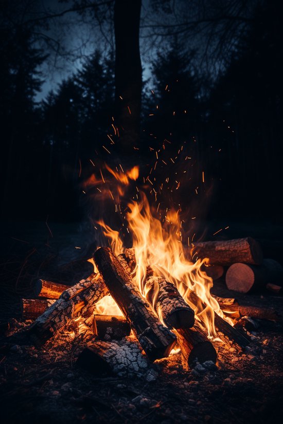 Kampvuur Poster | Poster Kampvuur | Kampeer Poster | Camping Poster ...