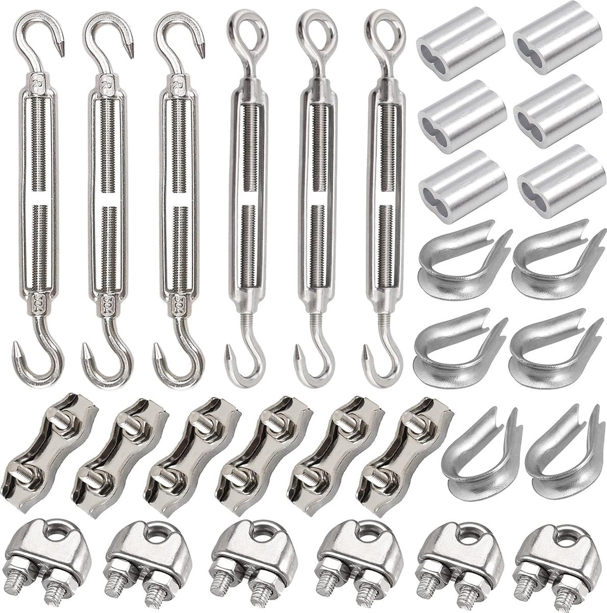 30 stuks spanschroeven, M5 draadspannerset, met dubbele spanschroef M5 ...