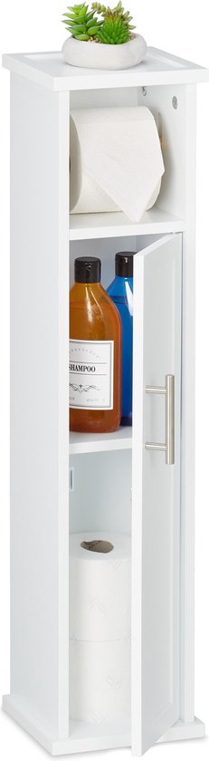 staande wc rolhouder - 2 vakken - 77x18,5x17,5 cm - toiletkast ...