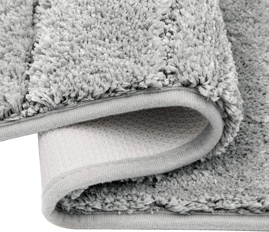 Set van 2 badmatten, antislip, absorberende badmatten, pluizige ...
