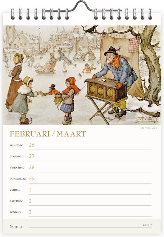 Anton Pieck Weekly Note Calendar 2024 Stand Poffertjes | bol