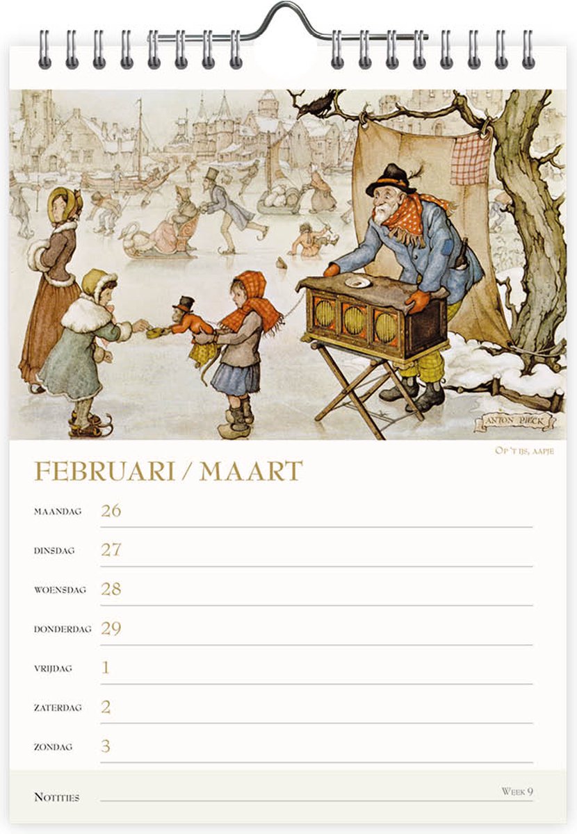 Anton Pieck Weekly Note Calendar 2024 Stand Poffertjes | bol
