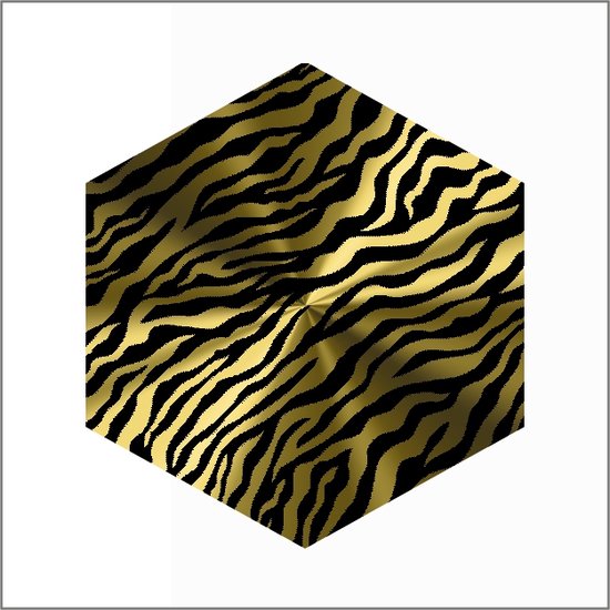 Sticker - "Zebra Print" - Etiketten - 50x45mm Hexagoon - Goud/Zwart ...