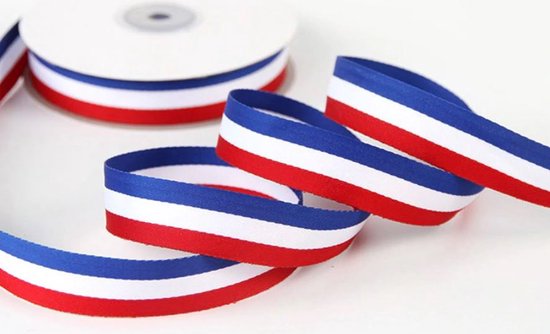 Sierband - Hobbyband - Lint - 15mm - 10 Meter - Rood Wit Blauw ...