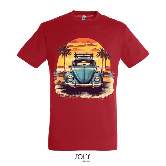 T-Shirt 1-130 VW Kever blauw - xS, Rood | bol