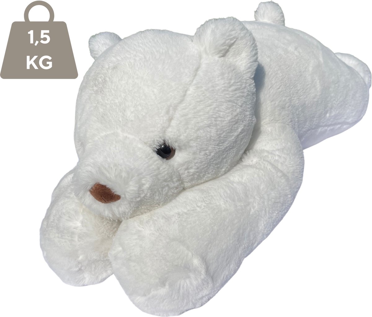 Thuiser Verzwaringsknuffel Beer Wit - 60cm/1,5kg - Verzwaarde Knuffel ...