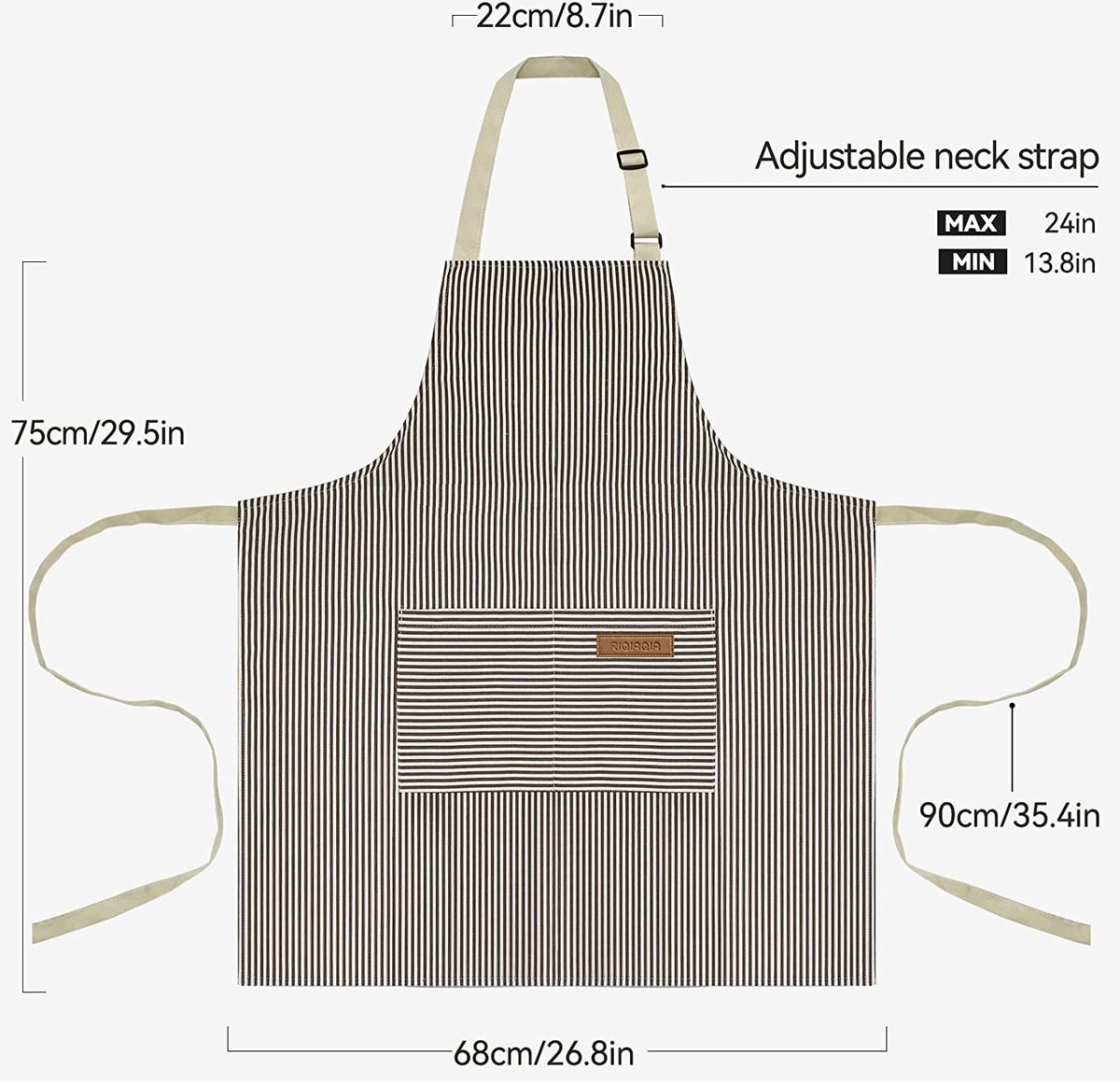 2 Pack Keukenschorten voor Mannen Vrouwen Koken Schort met 2 Zakken ...