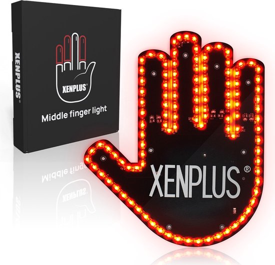 touchit middel vinger licht-led-rood-car-meetings | bol