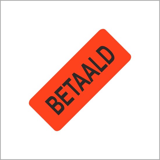 Sticker - "BETAALD" - Etiketten - Fluor Rood - 50 x 21mm - 500 Stuks ...