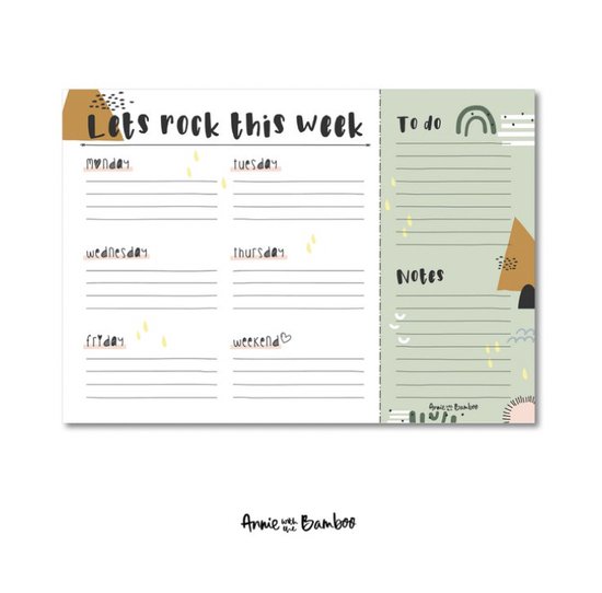 Weekplanner - Weekplanner papier - Deskplanner - Planner Organizer ...