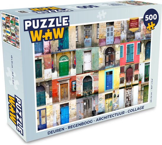 Puzzel Deuren - Regenboog - Architectuur - Collage - Legpuzzel - Puzzel ...
