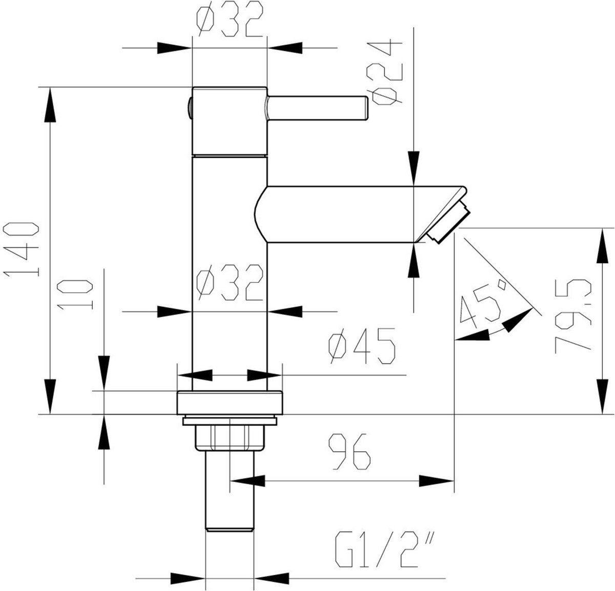 Flow Next Fonteinkraan - Mat Zwart - Koudwaterkraan voor het toilet ...