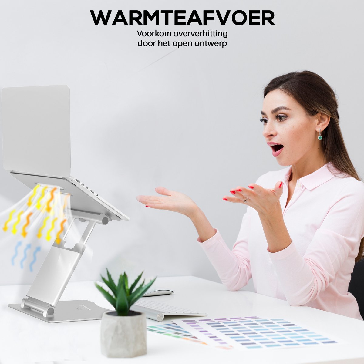 W&Z Laptop Standaard Ergonomisch - Aluminium Laptop Verhoger - Staand ...
