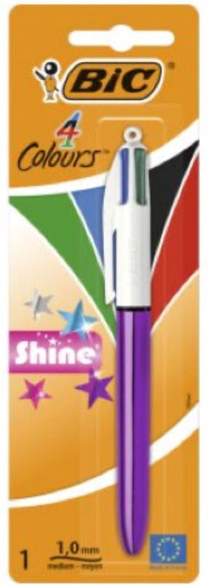 Bic 4 colours - Shine - 4 kleurenpen - metallic | bol.com