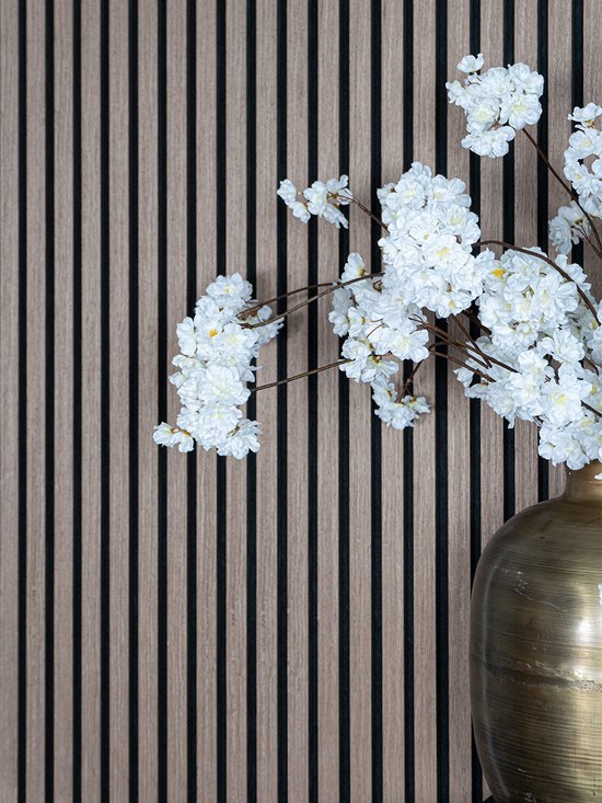 Akoestisch Wandpaneel Walnoot - 280 x 60 x 2.2 cm - Lattenwand | bol