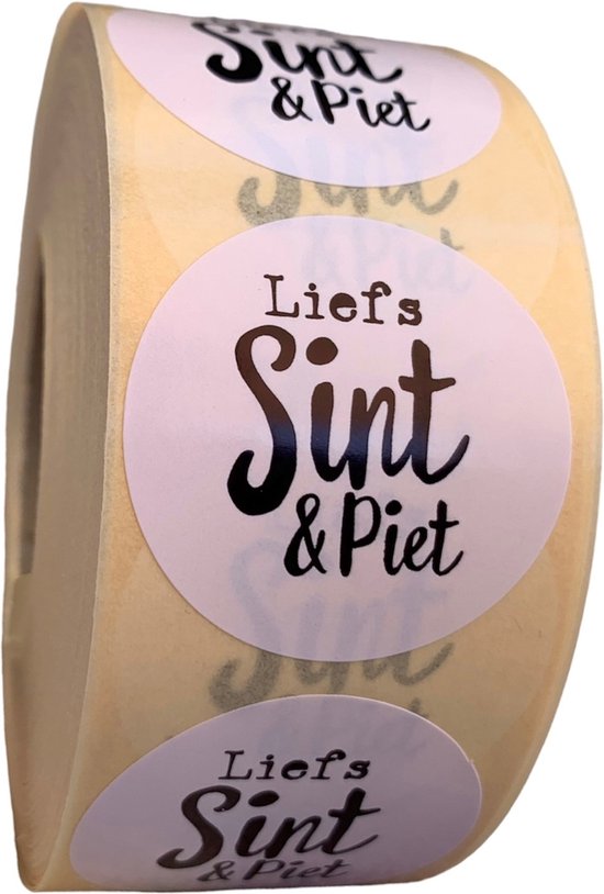 100 Sluit stickers / Sluitzegel | Liefs Sint & Piet | Zwart - Wit ...