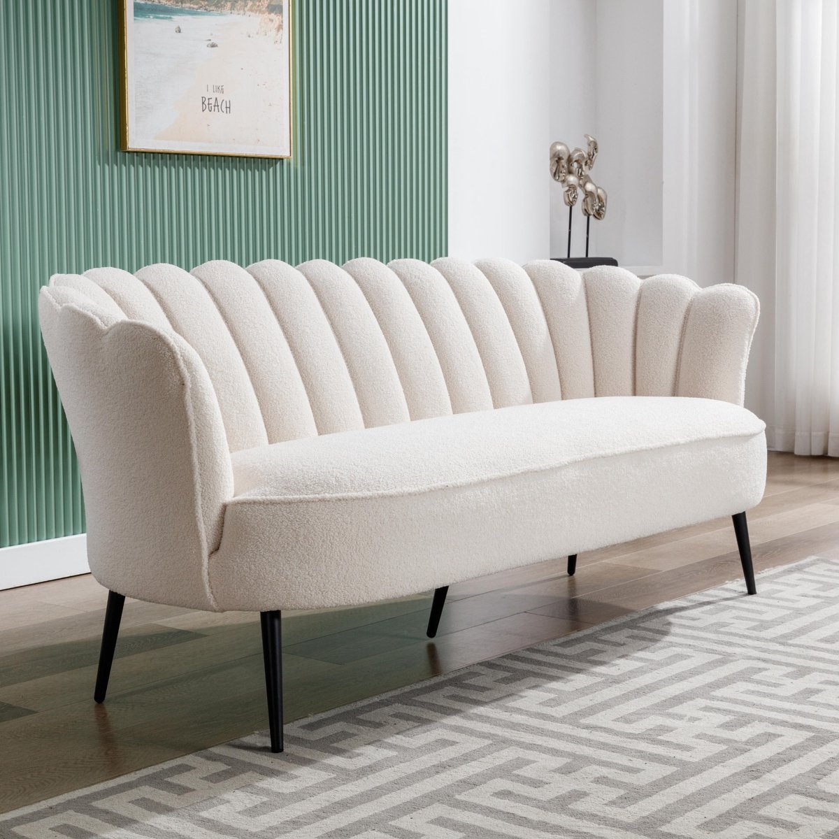 Bank 3-Zits Wit - Teddy - 178x78x69cm - Bank Jada 3-Zits - Giga Meubel ...