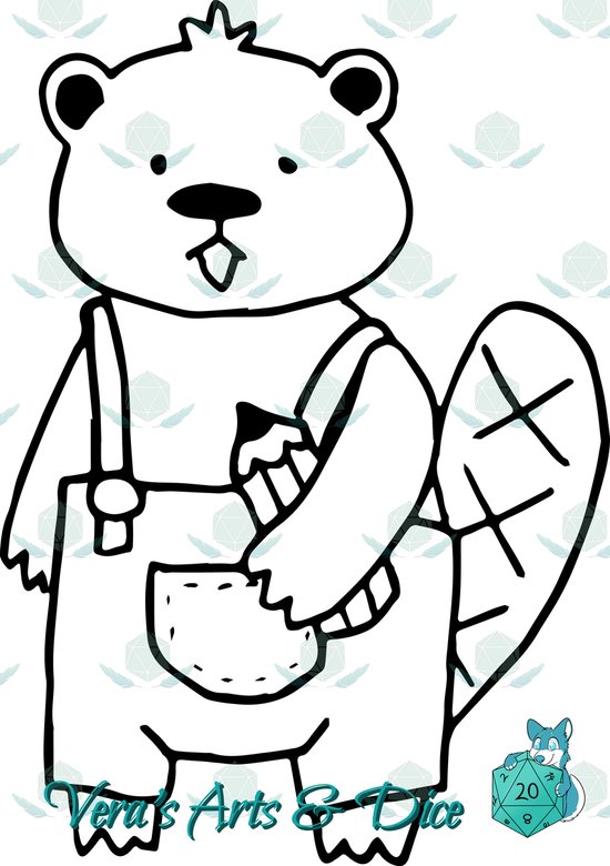 Bever Ingenieur Sticker - Dieren in het Dagelijks Leven | Vera's Arts ...