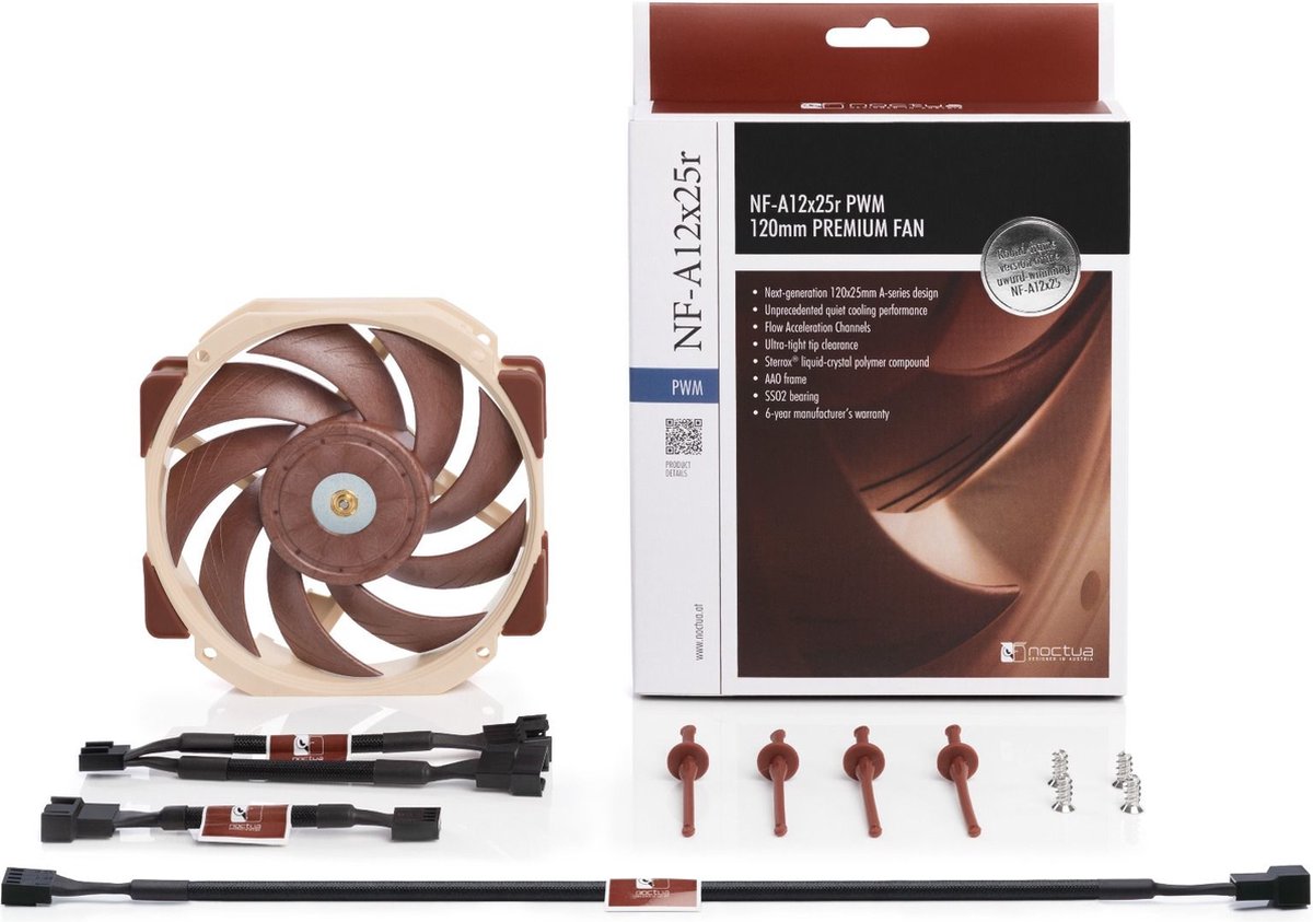 Noctua NF-A12x25R PWM - Ventilatorhuis PWM - 1700/2000 omw/min - met ...