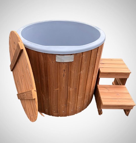 IJsbad - Inc Deksel & Trap - Dompelbad - 105 x 102cm - 1/2 personen | bol