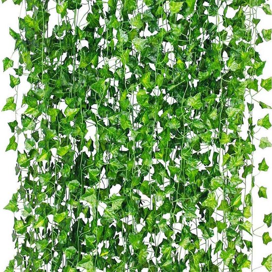 Kunstmatige klimop plant - klimop kunstplant - Groen/wit | bol.com