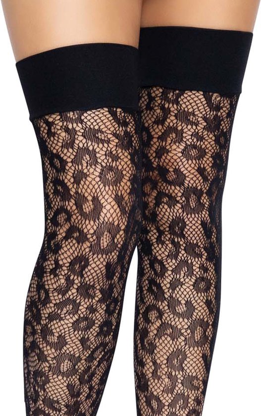 Leopard Net Thigh Highs