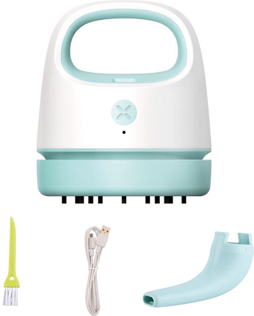 Mini Stofzuiger - Bureau stofzuiger - Oplaadbaar - Blauw - Stofzuiger ...