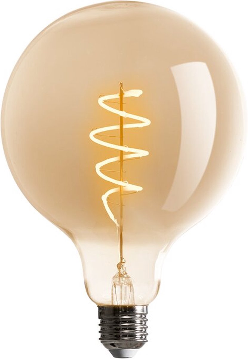 Ledmaxx flexfilament LED globelamp G125 E27 5W 130lm 1800K rookglas dimbaar Ø12.5cm | bol.com