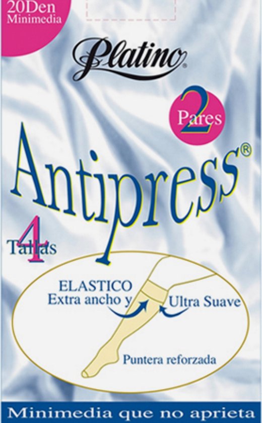 Platino 2 paar 20 den antipress kniekousjes maat M Duna | bol