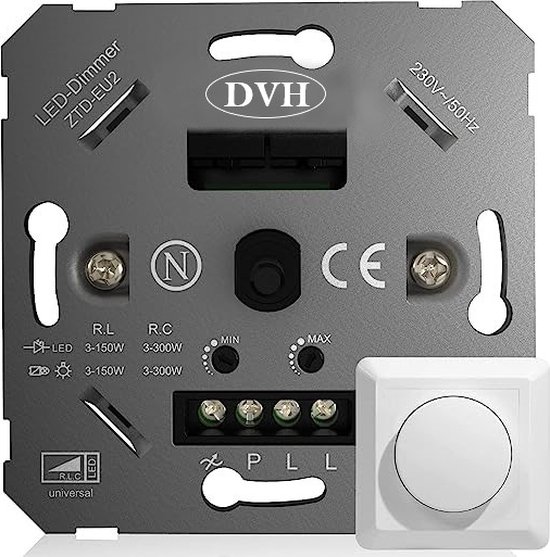 DVH Universele Led Dimmer - Inbouw - 3 - tot 150 Watt - Fase Afsnijding ...