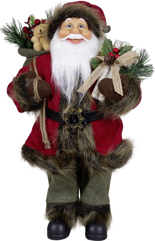 Kerstman decoratie pop - Hendrik - H45 cm - rood - staand - kerst beeld ...