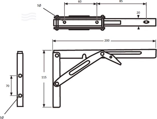 Support de plateau de table Pliable - 40 kg - Inox 304 - 2 Pièces ...