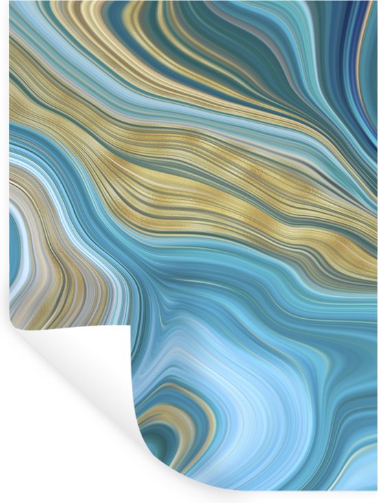 Muurstickers - Sticker Folie - Marmer - Golven - Goud - Patronen ...