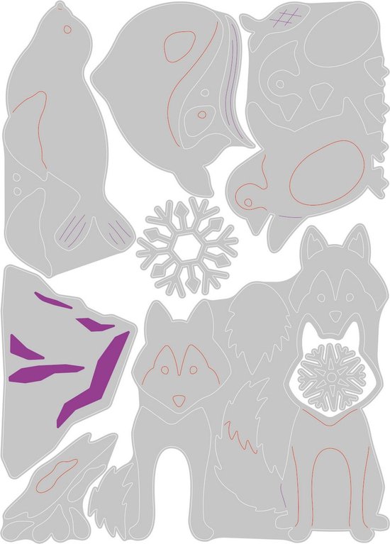 Sizzix Thinlits Die Set Arctic Animals | bol