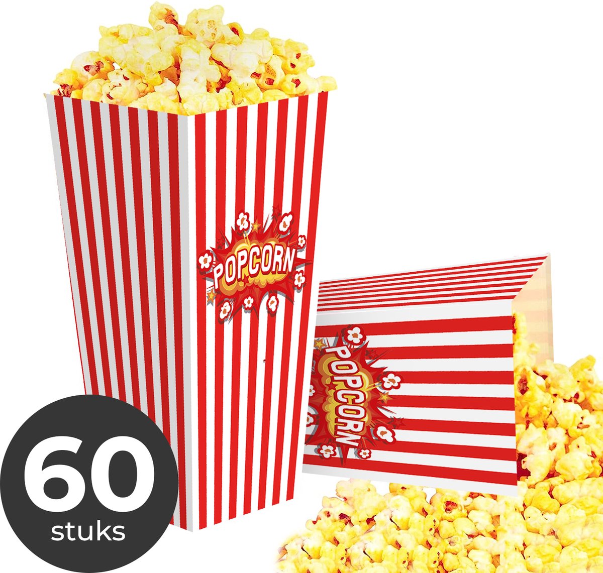 Dayshake Popcorn Bakjes - 60 stuks - Popcorn Zakjes voor Kinderfeestjes ...