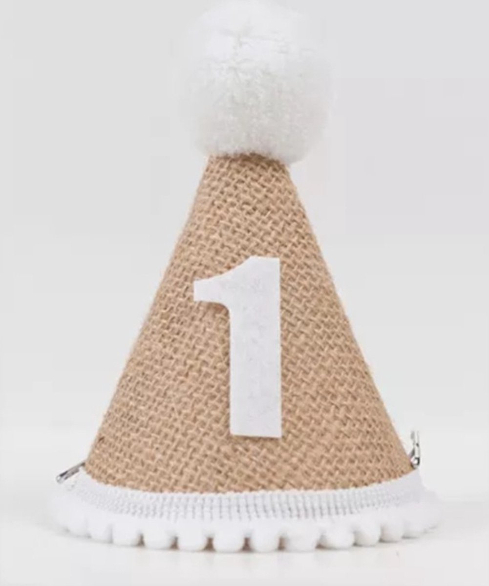 partyhoedje-kinderen-verjaardag-jute-1 jaar-eerste... | bol.com